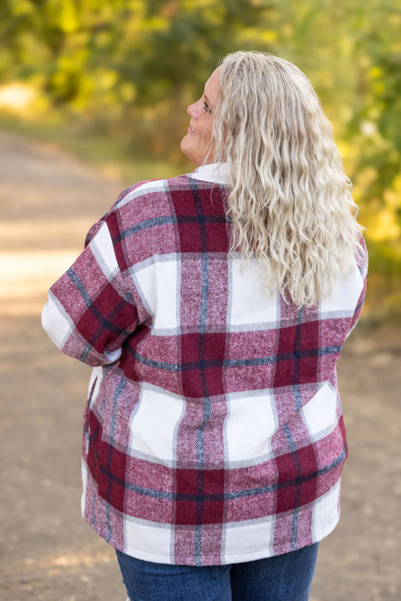 Norah Plaid Shacket - Merlot and Grey Mix in 3X – Curvy Birdy Boutique